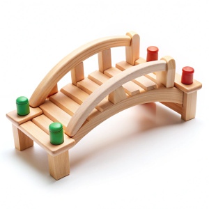 Wooden Toy Bridge white background - Recraft