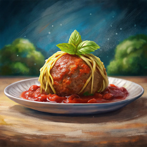 meatball on table - Recraft