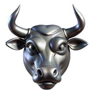 metallic fierce bull face - Recraft