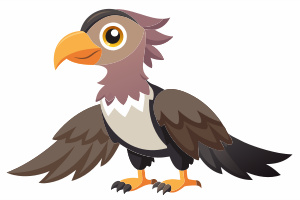 cute cartoon Condor white background - Recraft