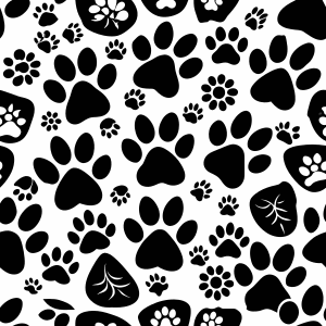 Black and White Dog Paw Print Pattern - Recraft
