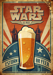 beer advertising poster star wars style - Recraft