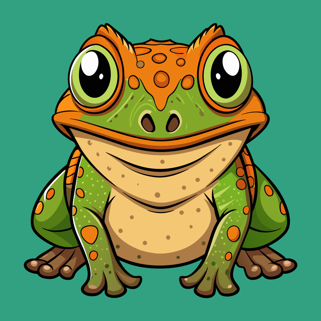 Cute Hand Drawn African Tree Toad Cartoon Vector Illustration - Recraft