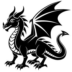 Simple black dragon vector illustrations - Recraft