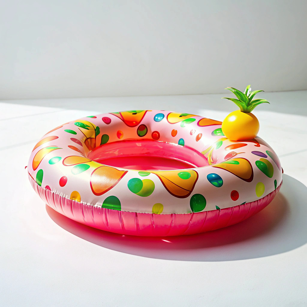 Summer Float on white background - Recraft