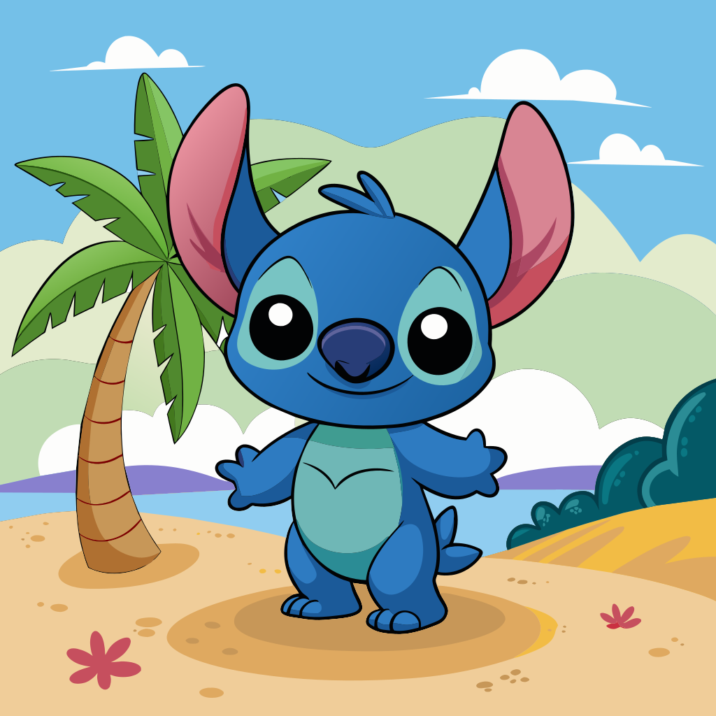 stitch on beach - Recraft