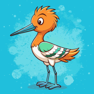 Cute Hand Drawn Animal Avocet Cartoon Vector Illustration - Recraft