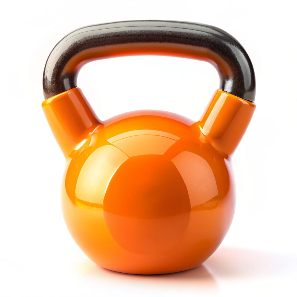 Orange kettlebell. on white background - Recraft