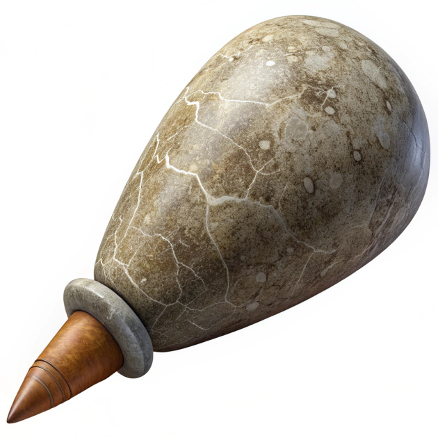 3D Render of a Stone Awl for Sewing, on isolated white background - Recraft