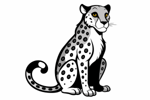 Black and white,Cheetah sit Icon Illustrations & Vectors - Recraft