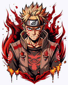 A striking and edgy t-shirt design featuring a inanimate, anime-style ...