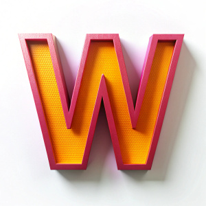 Colored W in Stylish writing with white background - Recraft