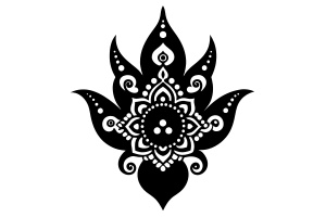 lnew style best mehndi design black silhouette with white background ...