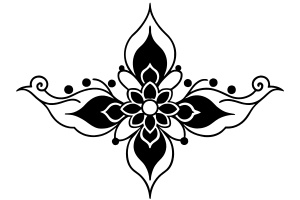 new style best mehndi design black silhouette with white background ...