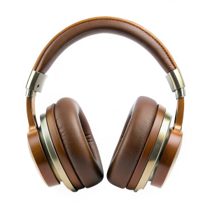 Wireless over-ear (full size) headphones isolated on white background ...
