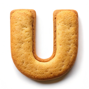 cookie letter U on white background - Recraft