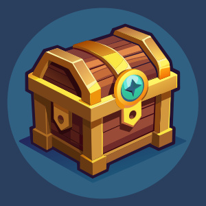 cute gaming 2d treasure chest - Recraft