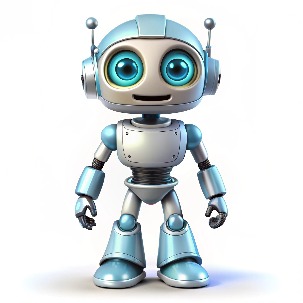 Cartoon Bot isolated on white background - Recraft