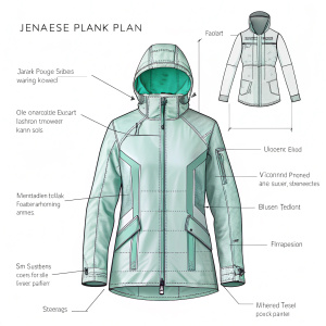 Women's Jenness Waterproof Packable Jacket, Liner development plan ...