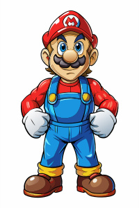 Super Mario Full body ,no background ,white background - Recraft
