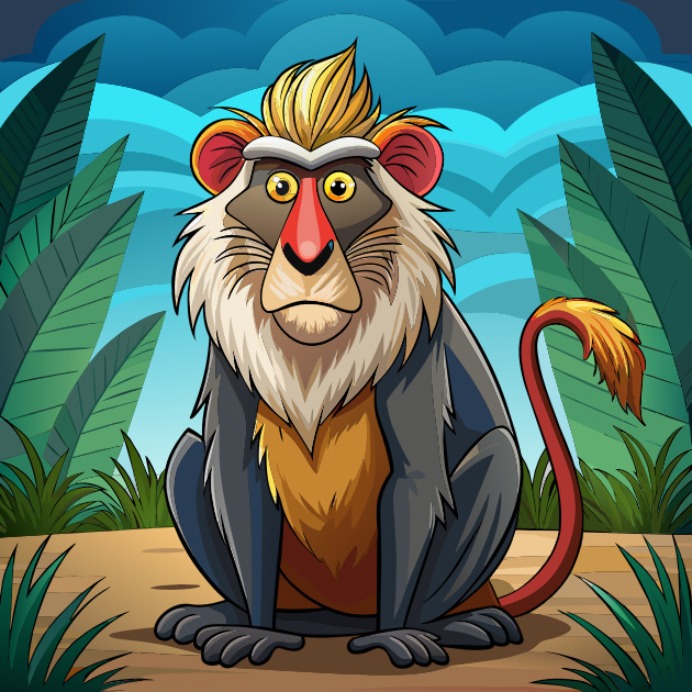 Baboon Cartoon Vector Illustration - Recraft