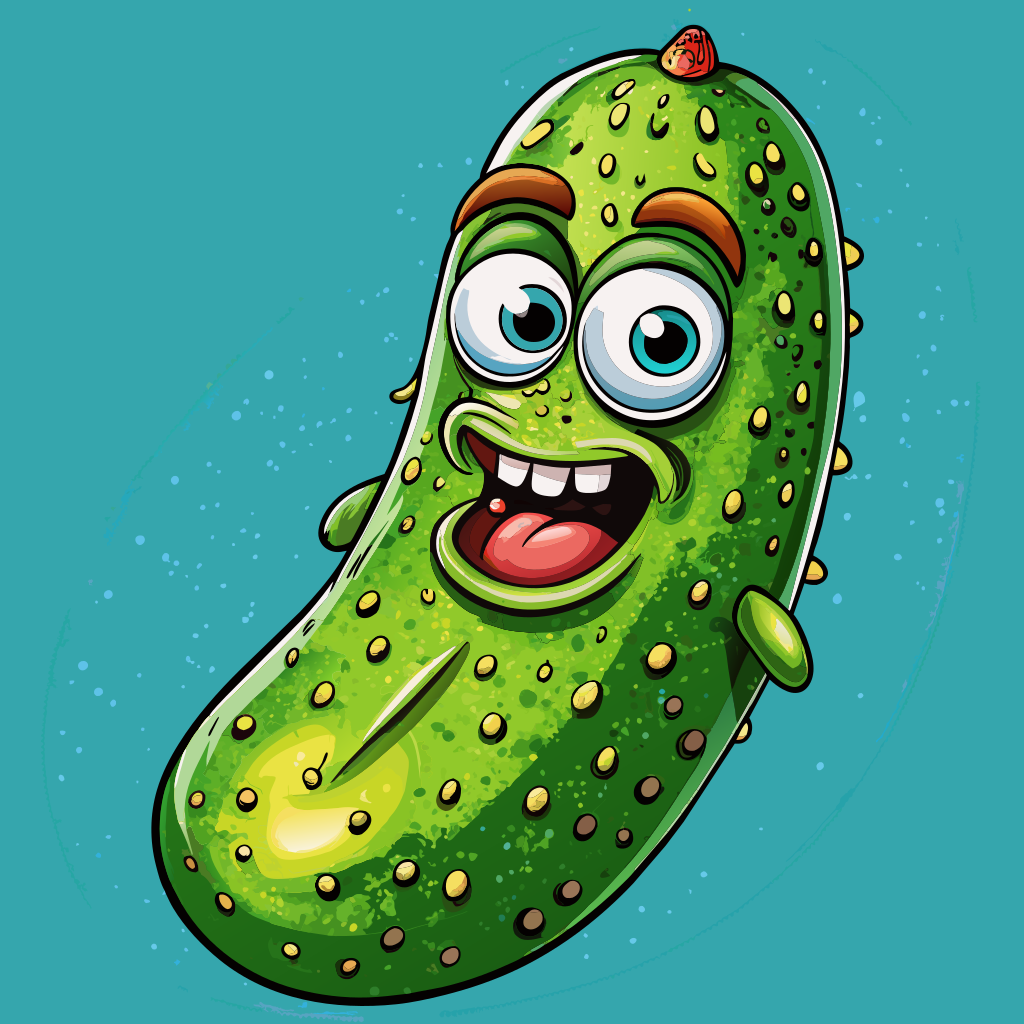 Hand drawn pickle cartoon illustration - Recraft