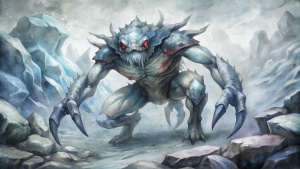 An intelligent creature with four arms that dwells in the rocky terrain ...