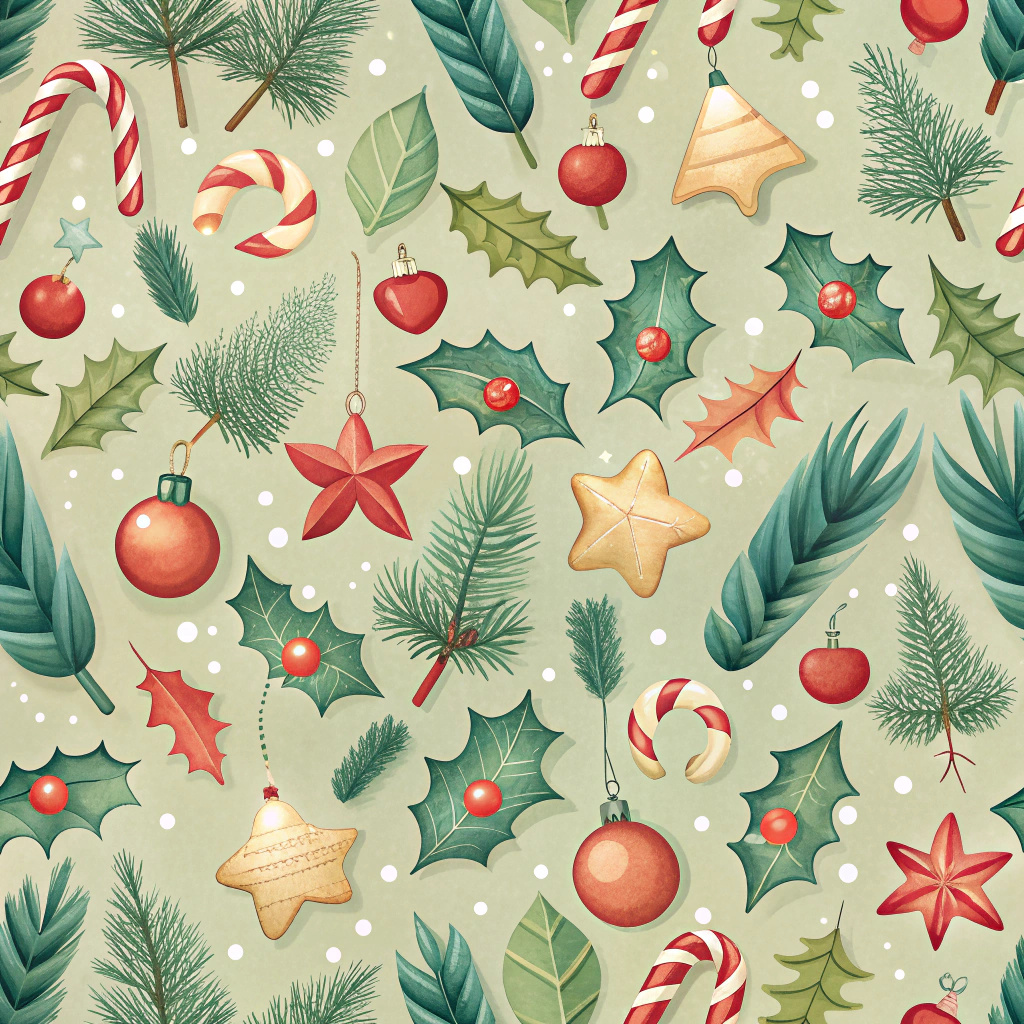 Christmas paper design, old-fashioned, retro, featuring some small ...