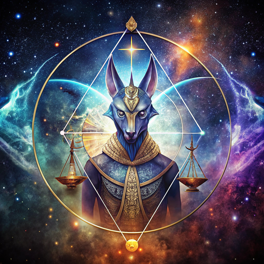 space design with anubis and libra - Recraft