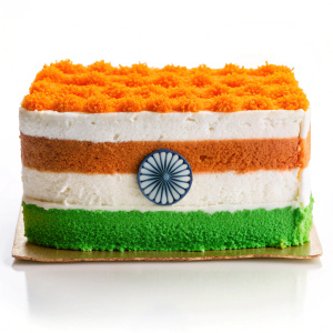Indian flag cake on white background - Recraft