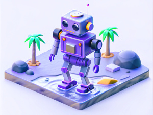 robot walk sand - Recraft