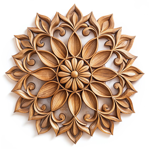 Wooden wall decoration isolated on white background - Recraft