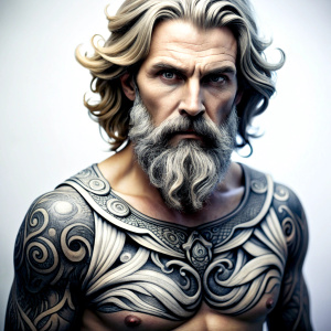 Nordic God Thor - perfect realistic art, high-definition grey and black ...