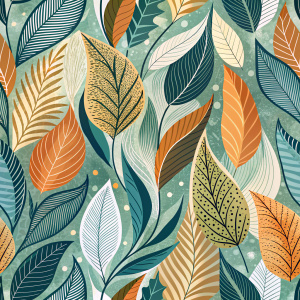 Pattern Seamless Leaves Waves Abstrac - Recraft