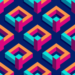 Pattern Seamless3D Design: Utilizes three-dimensional elements and ...