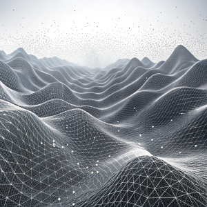 waves of space, a continuous grid of gray on a white background - Recraft