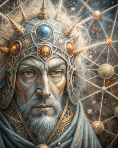 Extremely detailed close up image of Silverpoint silhouette the fool ...