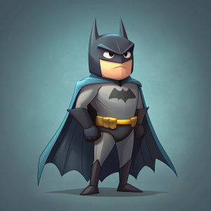 Batman, cartoon character, kind face, full length, cartoon style - Recraft