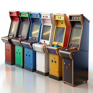 picture classic arcade game collection set on white background - Recraft