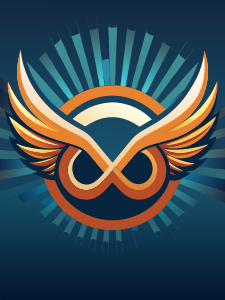 logo infinity sign with wings - Recraft