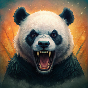 A raging panda - Recraft
