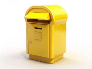 yellow letter box on white background - Recraft