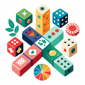 A set of dominoes with cultural symbols from different countries ...