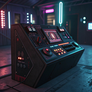 Highly detailed 3D model of a futuristic control panel from Cyberpunk ...
