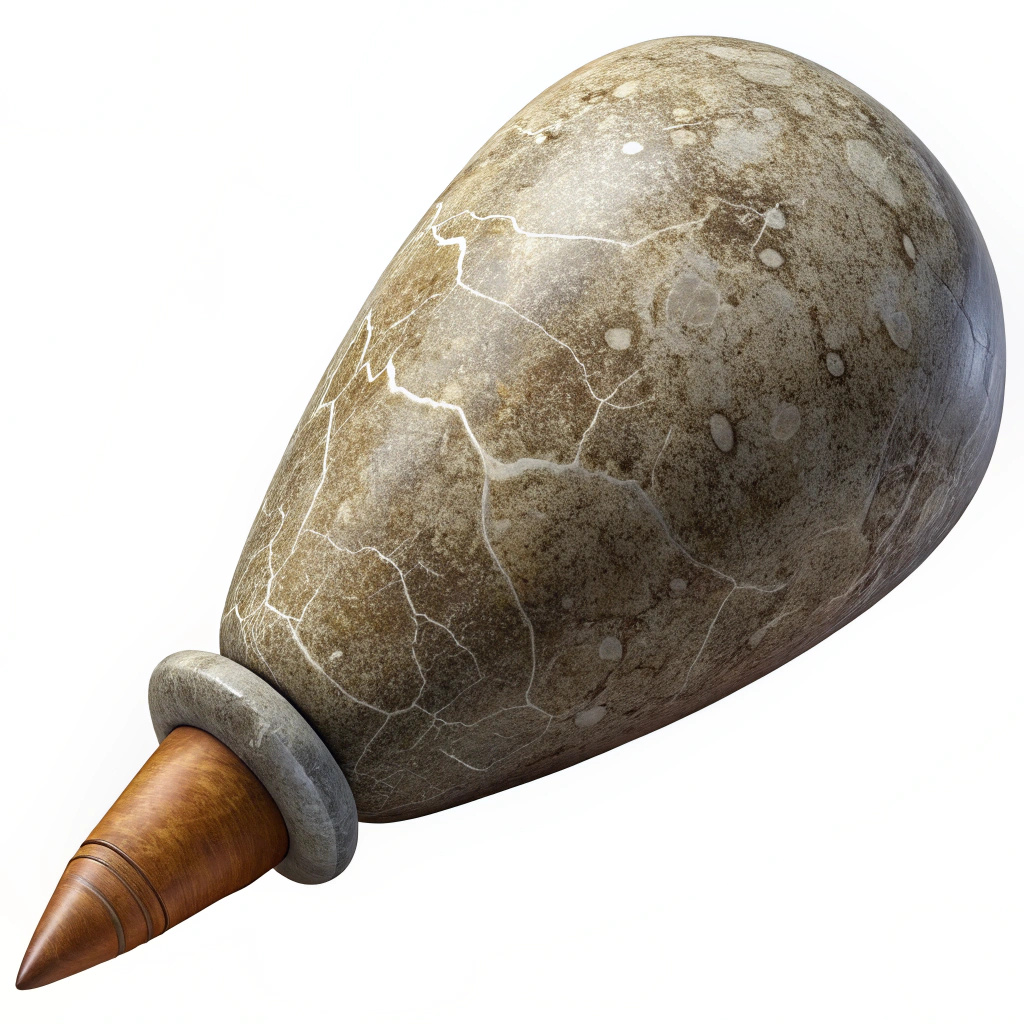 3D Render of a Stone Awl for Sewing, on isolated white background - Recraft