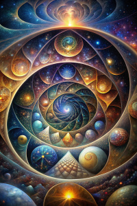 Golden ratio Eschar and Gaudi style, Born of Universe, collisions of ...