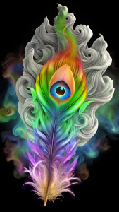HIGH CONTRAST: rainbow colors of smokes with peacock feather of full ...