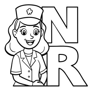 Illustration of isolated alphabet NR with nurse on white background ...