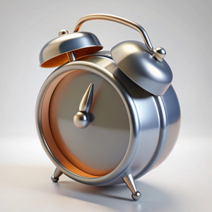alarm clock on a plain white background - Recraft