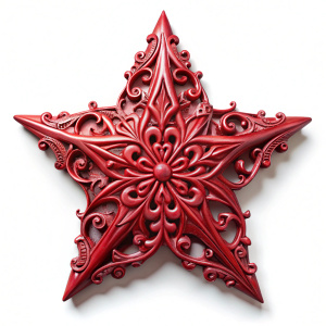 red baroque in star on white background - Recraft